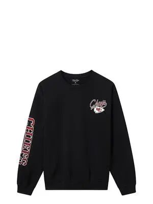 Junk Food Clothing Nfl Kansas City Chiefs Glitter Fleece Crew - Black