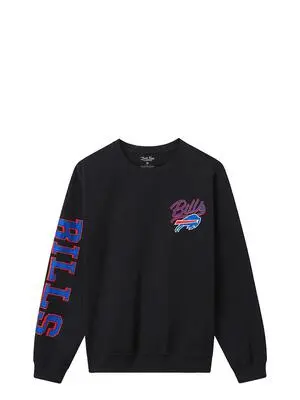 Junk Food Clothing Nfl Buffalo Bills Glitter Crew Fleece - Black