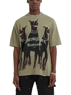 REPRESENT Oversized Short Sleeve Graphic Tee - Khaki