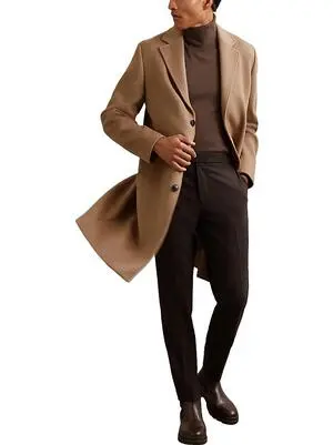 REISS Empire Relaxed Fit Wool-blend Overcoat - Camel