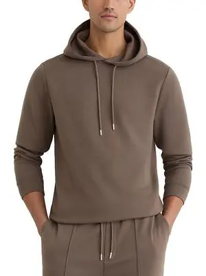 REISS Fabien Interlock Hoodie - Light Brown