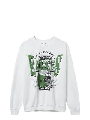 Junk Food Clothing Nfl Philadelphia Eagles Fleece Crewneck - White