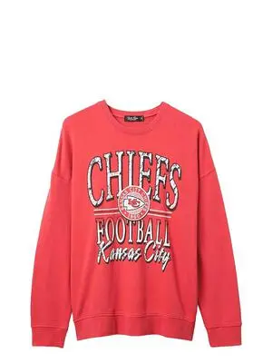 Junk Food Clothing Nfl Kansas City Chiefs Lateral Crew Fleece - Licorice