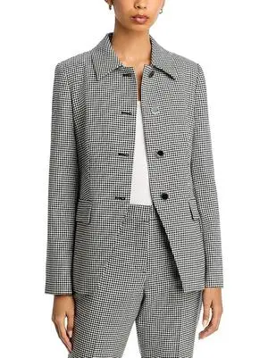 Elie Tahari Greta Checked Jacket - Black And White Check