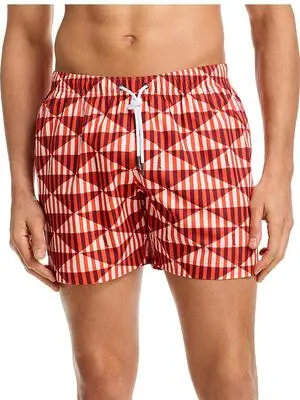 YUASA MENSWEAR Vertigo Diamonds Swim Shorts - Red