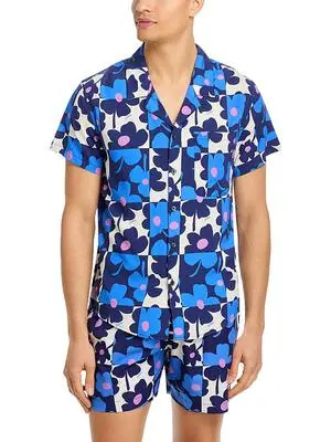 YUASA MENSWEAR Summer Bloom Resort Shirt - Blue