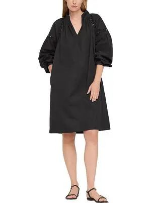 Lafayette 148 New York Raglan Sleeve Popover Dress - Black