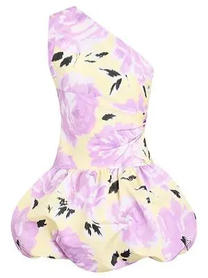 Patou One Shoulder Mini Dress - Flowers