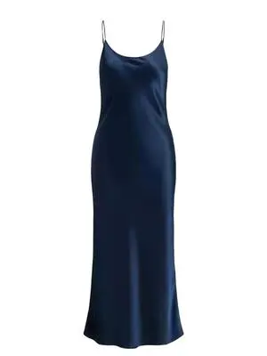 Polo Ralph Lauren Scoop-neck Satin Slip Dress - Blue