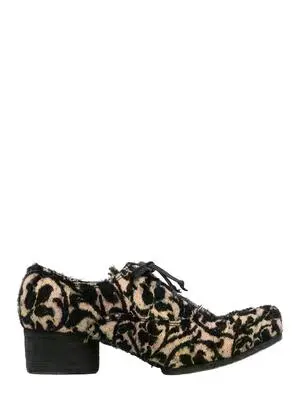 UMA WANG Jacquard Square-toe Brogues - Neutrals