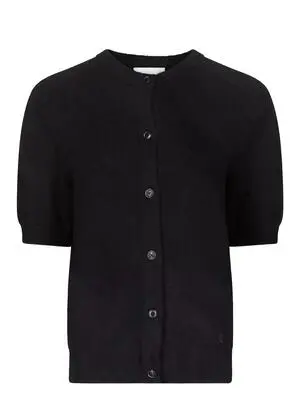Loulou De Saison Jodi Short-sleeve Ribbed Cardigan - Black