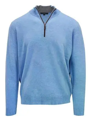 Kinross Cashmere Mock-neck Pullover - Blue