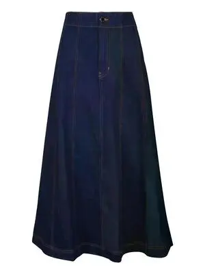 Veronica Beard Alix A-line Panelled Midi Skirt - Blue