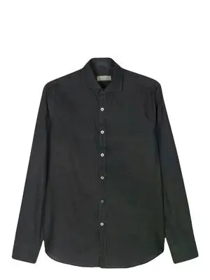 Canali Cutaway-collar Cotton Shirt Grey