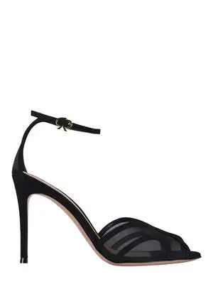 GIANVITO ROSSI Mesh Stiletto Sandals - Black