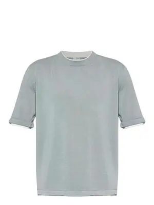 Eleventy Ribbed-knit T-shirt - Grey