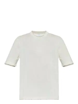 Eleventy Ribbed-trim T-shirt - Neutrals