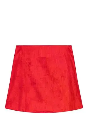 GANNI Corduroy Mini Skirt - Red
