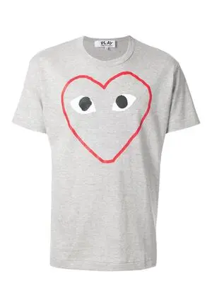 Play Comme Des Garcon Heart-print T-shirt - Grey