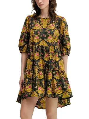 Farm Rio Floral Mini Dress - Black