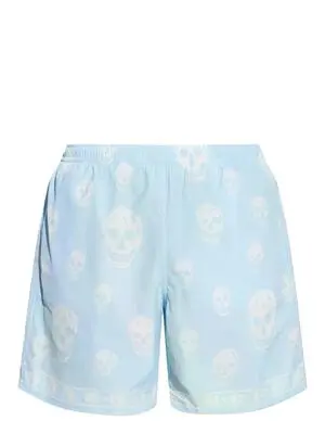 Alexander McQueen Skull Print Swim Shorts - Blue