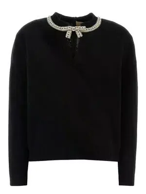 Valentino Garavani Embroidered Wool Sweater - Black