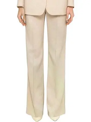 NISSA Rhinestone-embellished Trousers - Neutrals