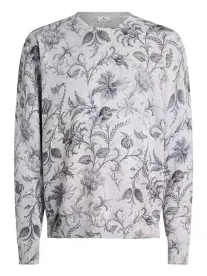 Etro Flora-motif Sweater - Grey