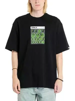 A BATHING APE Sticker Graphic-print T-shirt - Black