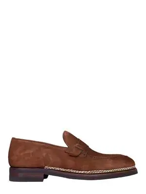 Bontoni Buckled Stitch Detail Loafers - Brown