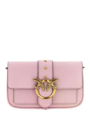Pinko Pocket Love One Studs Birds Crossbody Bag - Pink