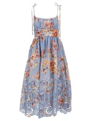 Zimmermann Awaken Picnic Midi Dress - Sky Blue