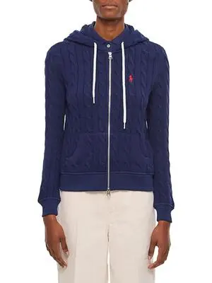 Polo Ralph Lauren Knitted Zip-up Sweatshirt - Blue
