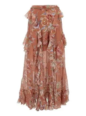 Zimmermann Maxi Ruffled Skirt - Multicolore