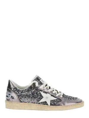 GOLDEN GOOSE Ball Star Glitter Sneakers - Silver