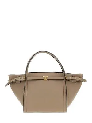 TOD'S Small Leather Shopper - Brown