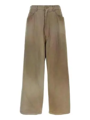 Balenciaga Two-tone Cotton Trousers - Neutrals
