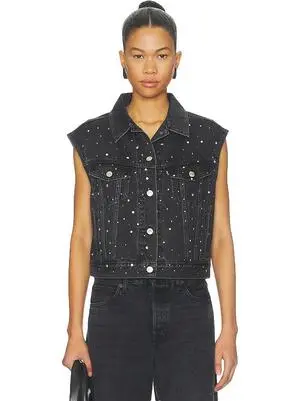 LEVI'S Shrunken 90s Vest With Rhinestone Embellishments - Black