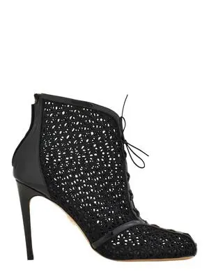 FERRAGAMO Macramé Ankle Boots - Black