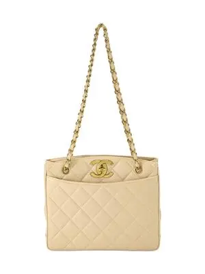 CHANEL Lambskin Turnlock Tote Small