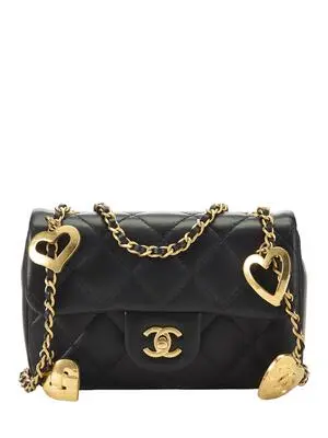 CHANEL Lambskin Heart Charm Flap Bag Mini
