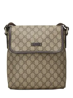 Gucci GG Supreme Flap Messenger Small Beige