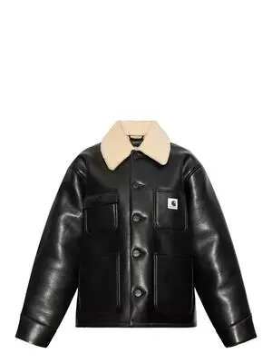 Carhartt Work In Progress Shepton Og Michigan Coat With Shearling-collar - Black