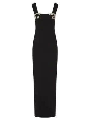 Rachel Gilbert Embellished Square-neck Maxi Gown - Black