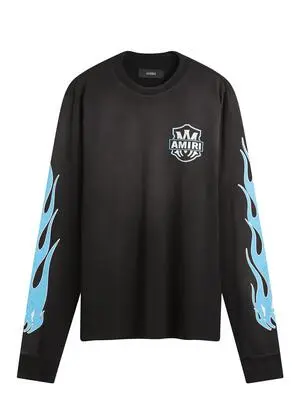 Amiri Eagle Flames Long Sleeve T-shirt - Black
