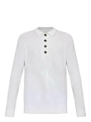 Eleventy Long-sleeve Polo Shirt - White