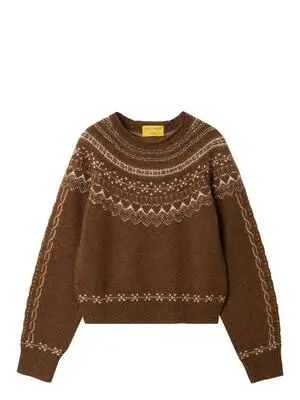Guest In Residence Cloud Chalet Fair Isle Wool And Cashmere-blend Sweater - Brown