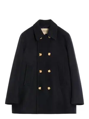 Valentino Garavani Double-breasted Wool Felt Jacket - Blue