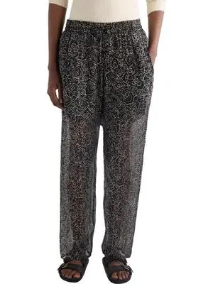 Isabel Marant Lydna Print Straight-leg Pants - Black/ecru