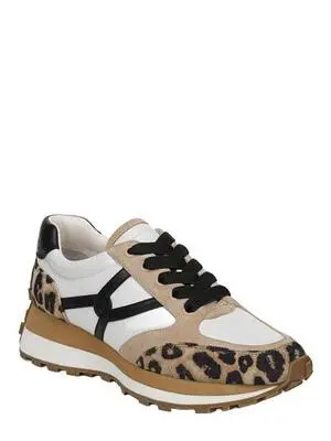 VERONICA BEARD Valentina Leopard Contrast Sneakers